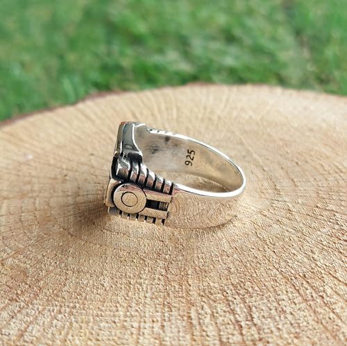 925K Sterling Silver Harley Davidson Ring Statement Ring Men Signet Ring Men Harley Davidson Ring for Men Gift for Him Gothic Ring