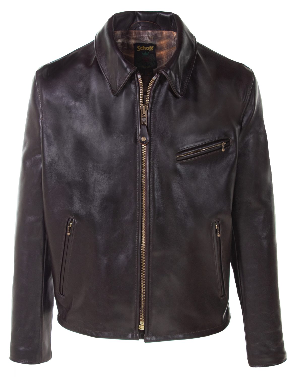 Schott N.Y.C. 688 Classic Heavy Cowhide Racer Motorcycle Jacket - BikersDen
