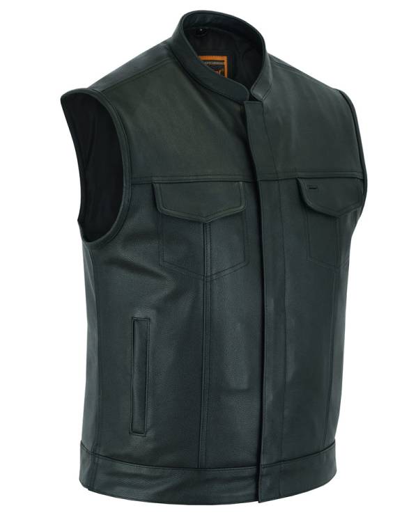 Frontier Men's Motorcycle Leather Vest | BikersDen