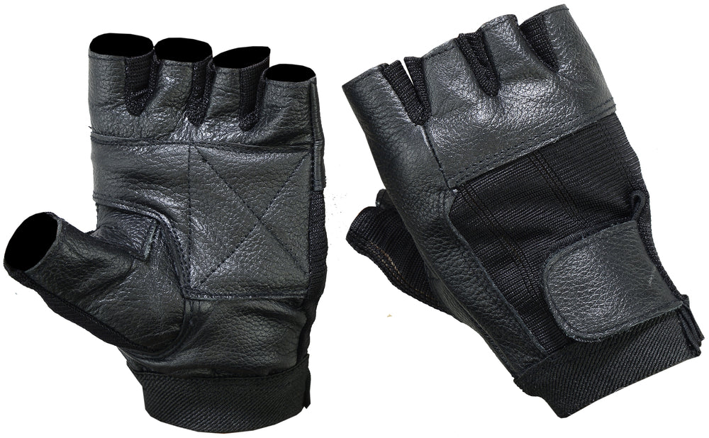 Shadow Force - Men's Leather Motorcycle Fingerless Gloves | BikersDen