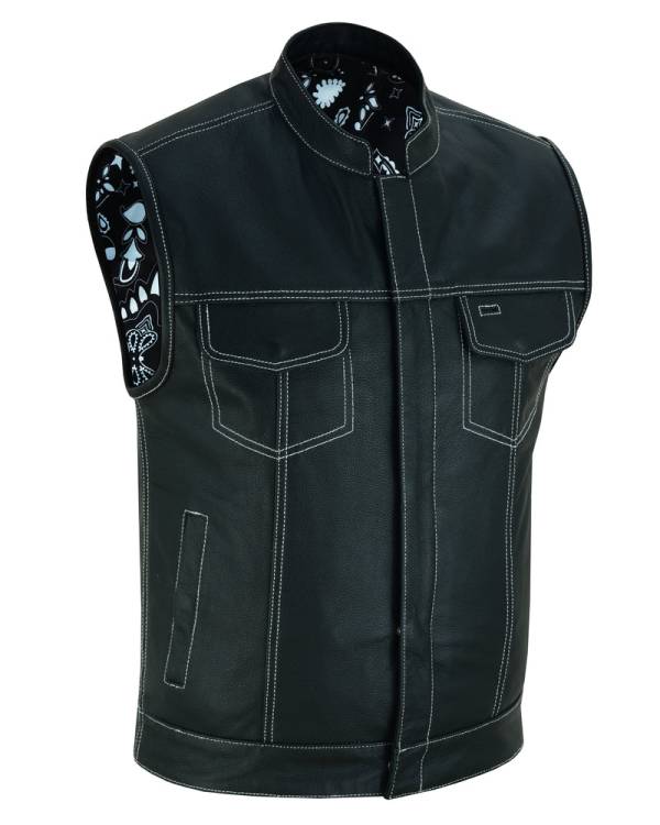 Silverstar™ Men's Motorcycle Leather Vest | BikersDen