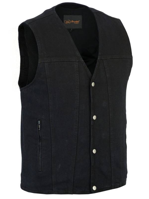 The Dark Knight Men's Denim Motorcycle Vest | BikersDen