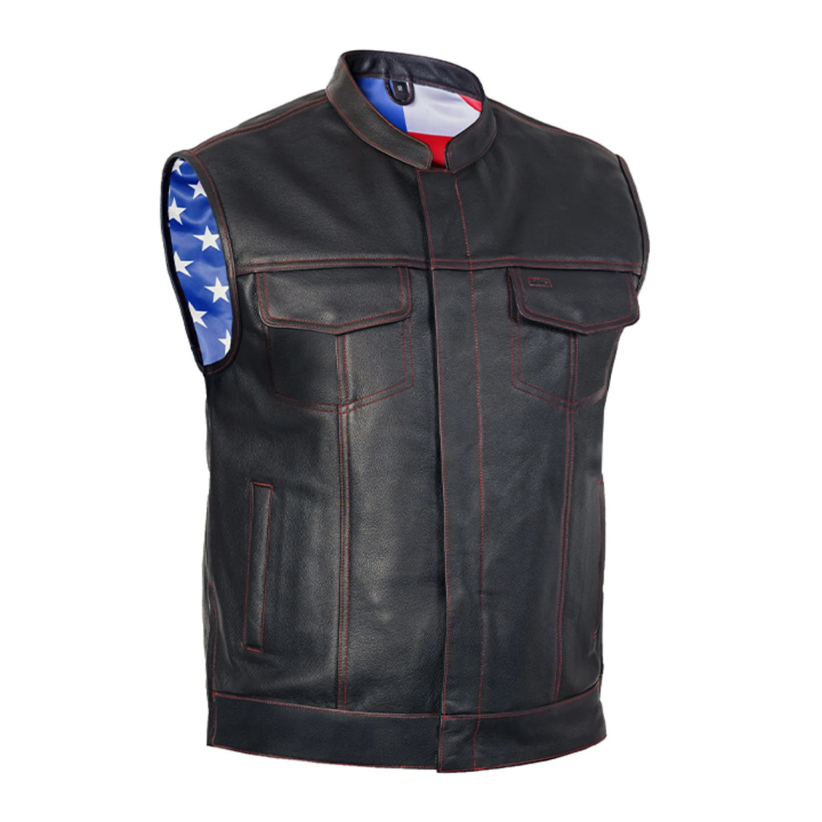 Valor Men's Motorcycle Leather Vest | BikersDen