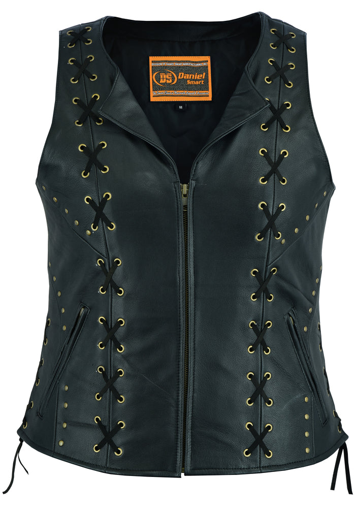 Zyra™ Women's Leather Motorcycle Vest | BikersDen